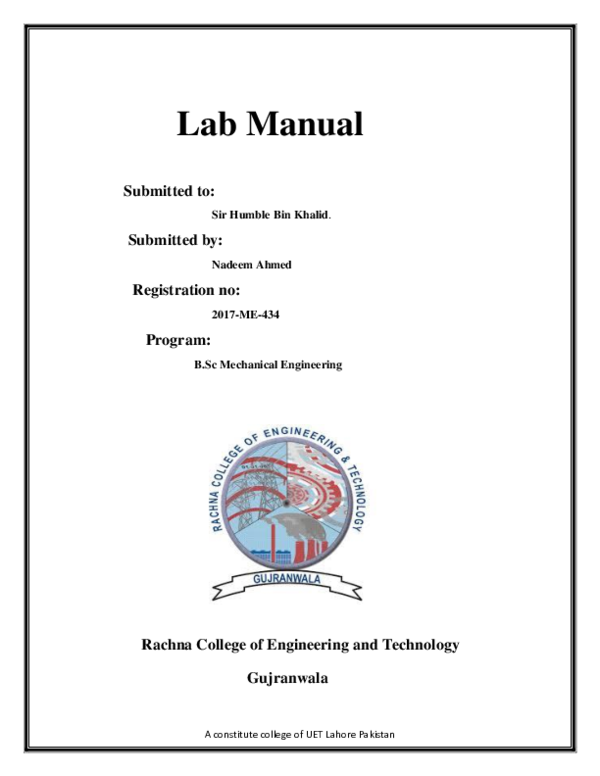 (DOC) Lab Manual Submitted to: Submitted by