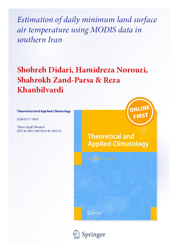 Pdf Theoretical And Applied Climatology Estimation Of Daily Minimum