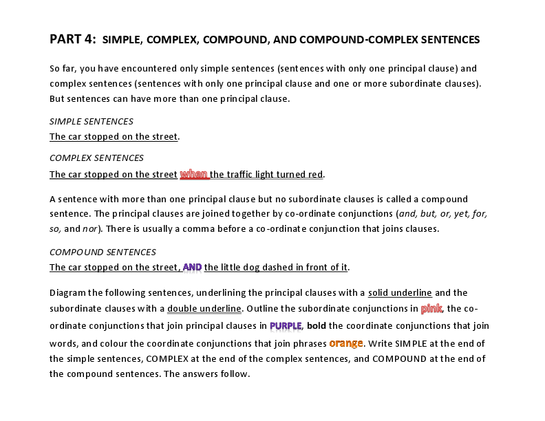 (PDF) PART 4: SIMPLE, COMPLEX, COMPOUND, AND COMPOUND-COMPLEX SENTENCES