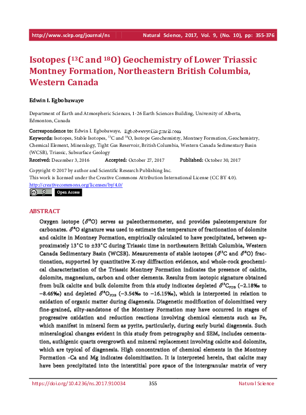 (PDF) Whole-Rock Geochemistry and Mineralogy of Triassic Montney ...