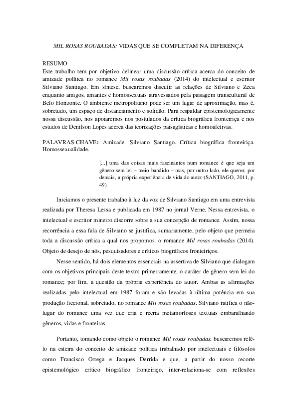 (PDF) Mil rosas roubadas: vidas que se completam na diferença | Pedro ...