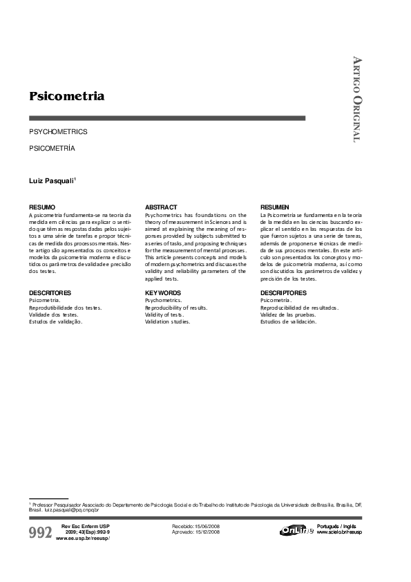 (PDF) PSICOMETRIA PASQUALI