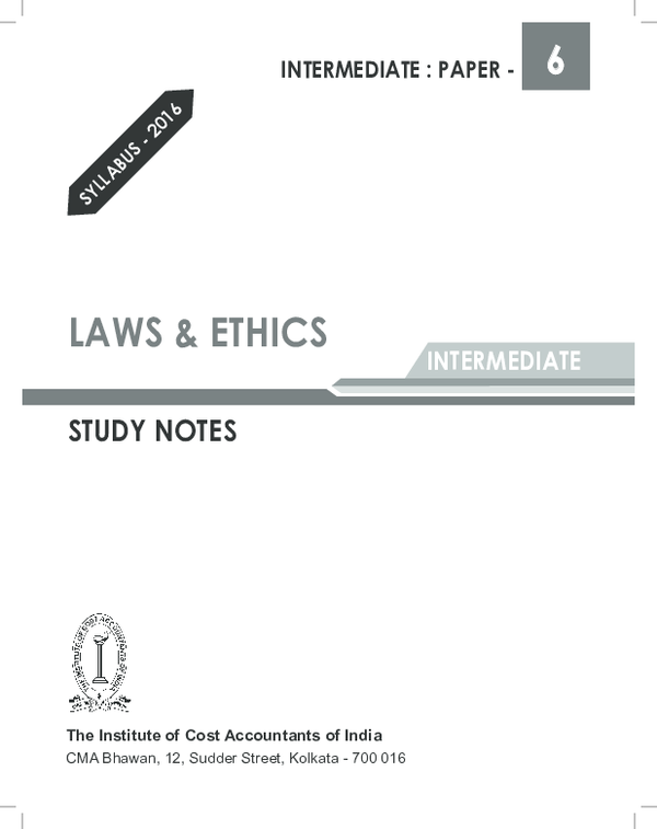 (PDF) INTERMEDIATE : PAPER -6 INTERMEDIATE STUDY NOTES