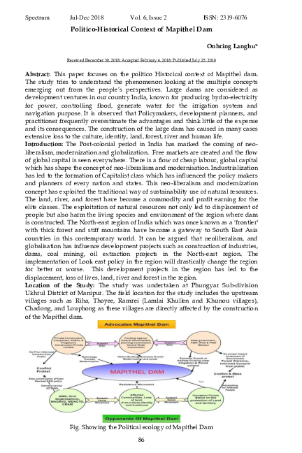 (PDF) Politico-Historical Context of Mapithel Dam