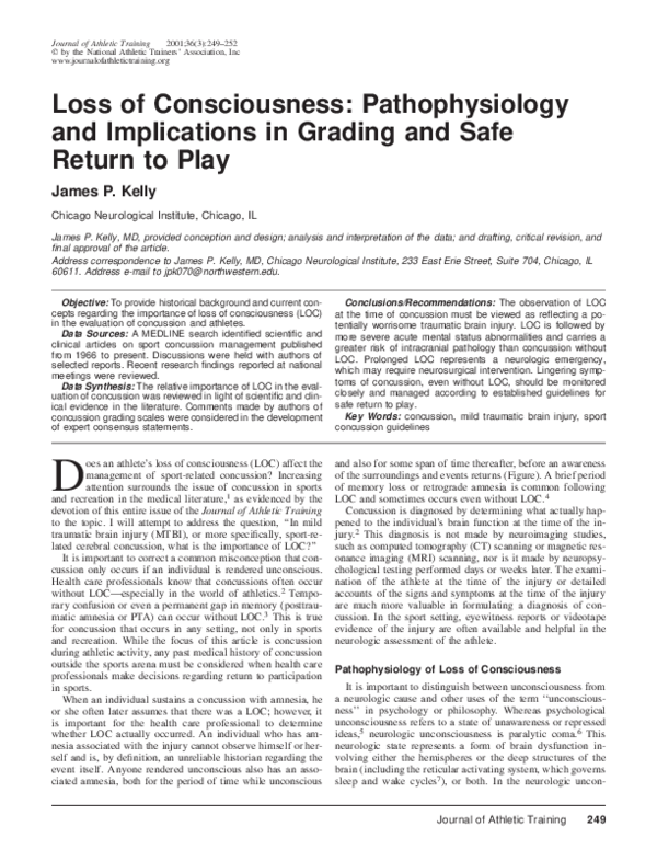 (PDF) Loss of Consciousness: Pathophysiology and Implications in ...