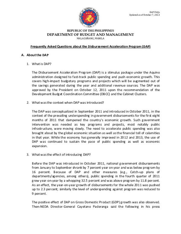 (PDF) REPUBLIC OF THE PHILIPPINES DEPARTMENT OF BUDGET AND MANAGEMENT