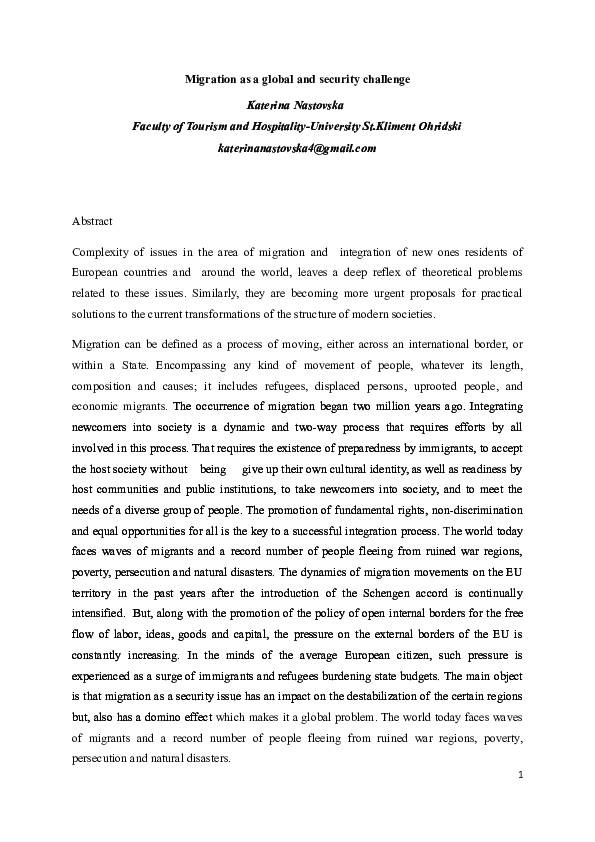 (DOC) Migration as a global and security challenge