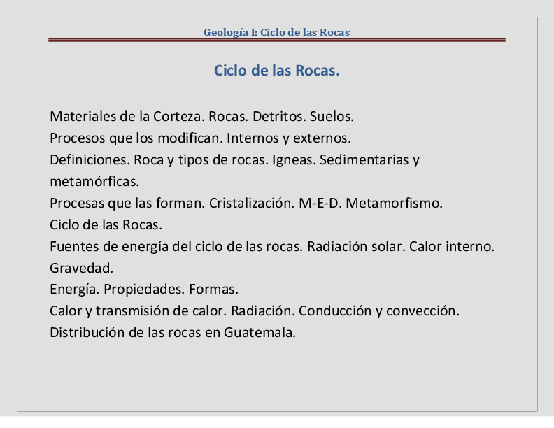 (PDF) Geología I: Ciclo de las Rocas