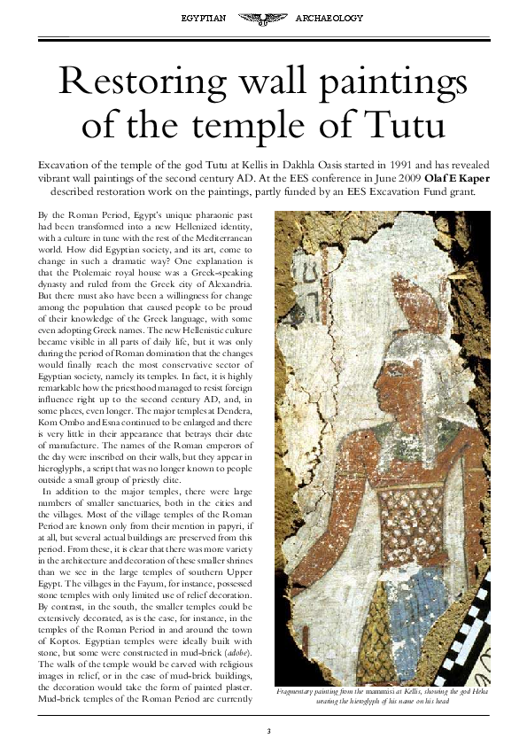 (PDF) Restoring wall paintings of the temple of Tutu