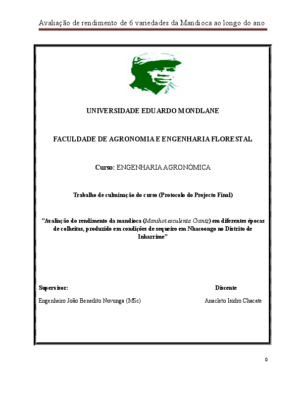 (DOC) UNIVERSIDADE EDUARDO MONDLANE FACULDADE DE AGRONOMIA E ENGENHARIA ...