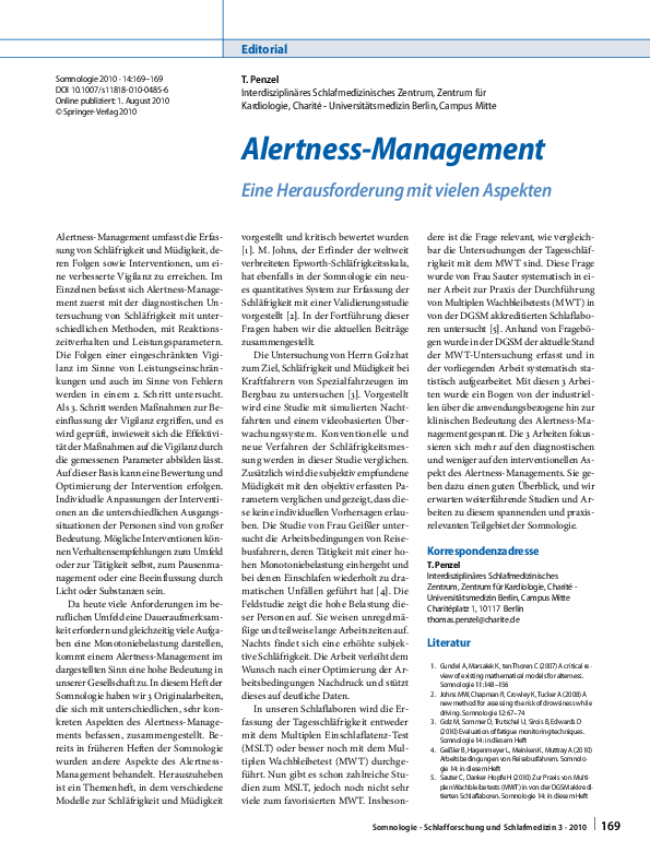 (PDF) Alertness-Management