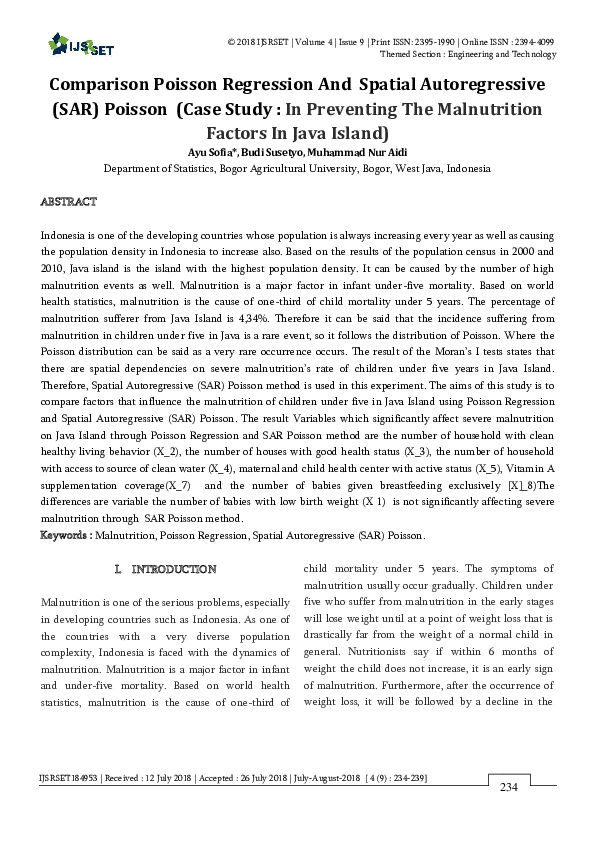 (PDF) Comparison Poisson Regression And Spatial Autoregressive (SAR ...