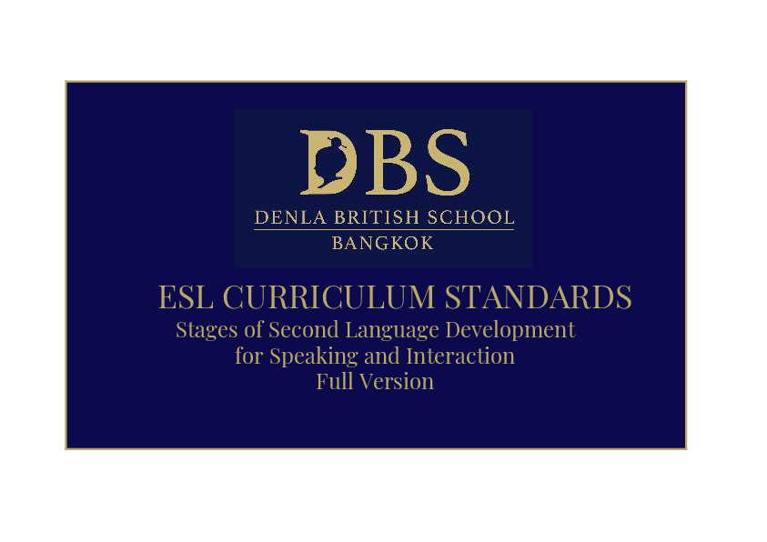 (PDF) ESL CURRICULUM STANDARDS Stages of Second Language Development ...