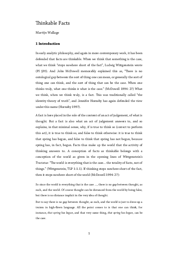 (PDF) Thinkable Facts
