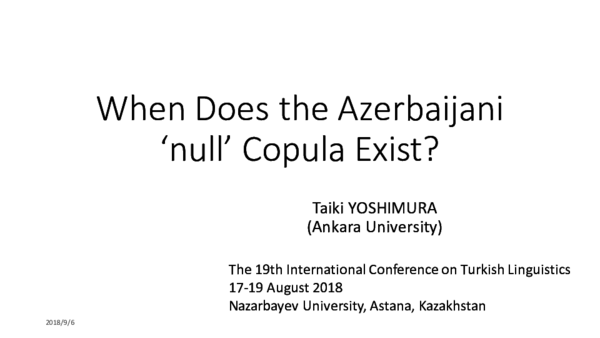 (PDF) When Does the Azerbaijani 'null' Copula Exist