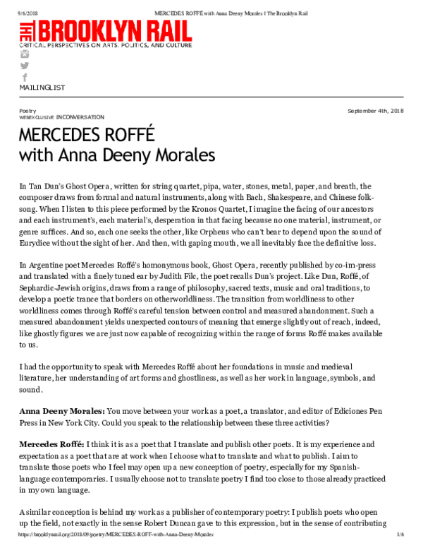 (PDF) In Conversation with Mercedes Roffé