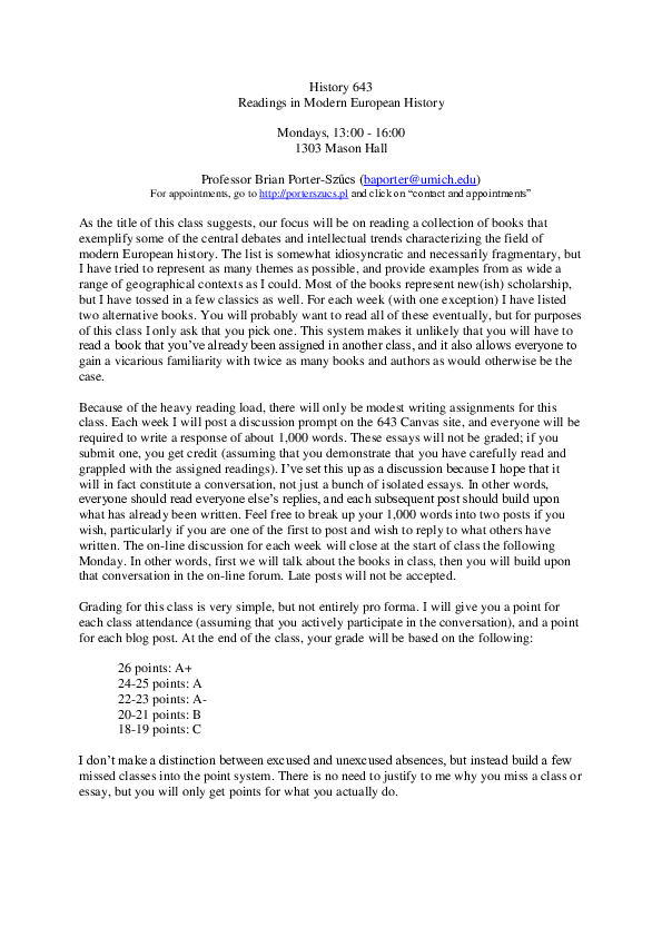 (PDF) History 643 Readings in Modern European History