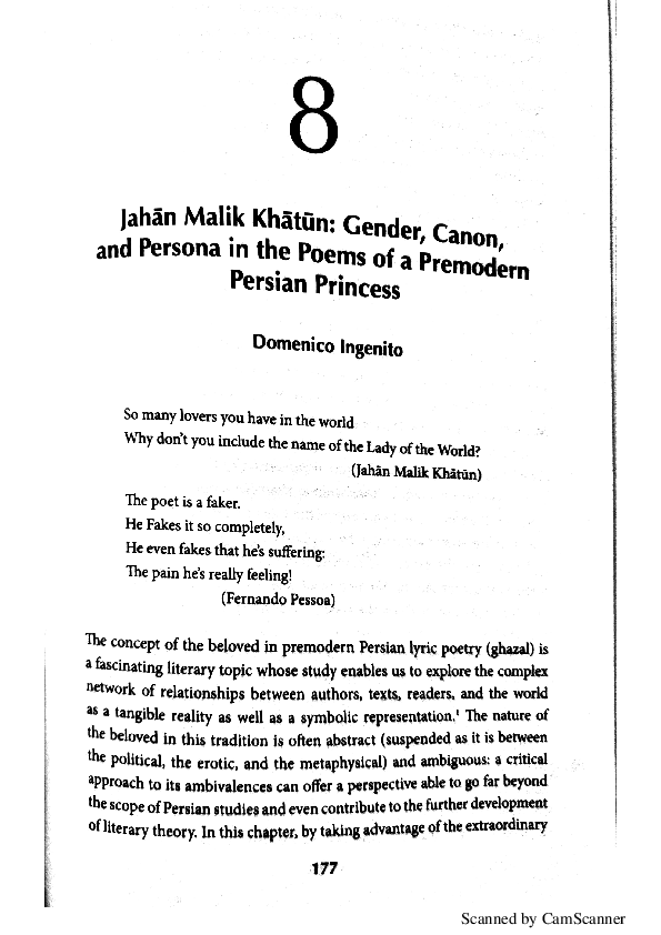 (PDF) Jahan Malik Khatun: Gender, Canon, and Persona in the Poems of a ...