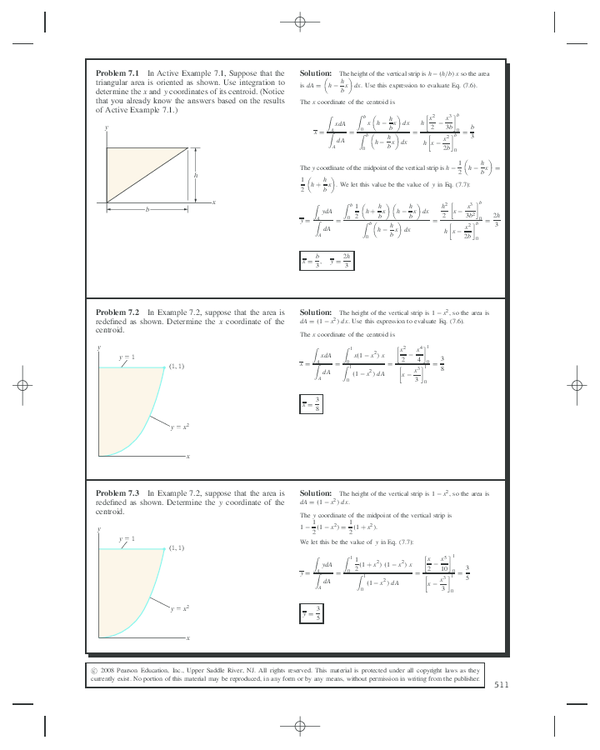 (PDF) Statics Bedford chap 07 Centroides