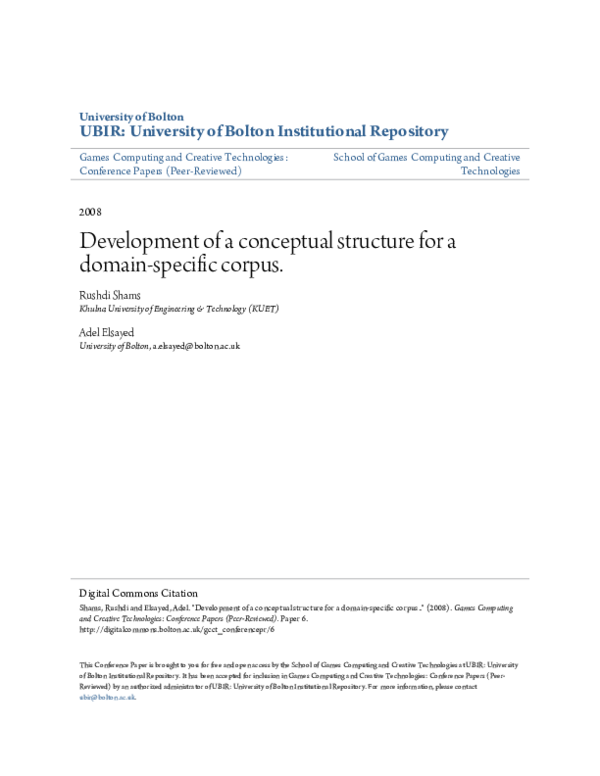 (PDF) Development of a conceptual structure for a domain-specific ...