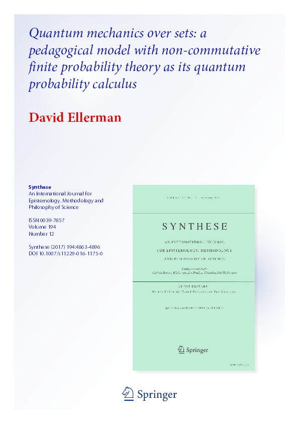 (PDF) Quantum mechanics over sets: a pedagogical model with non ...