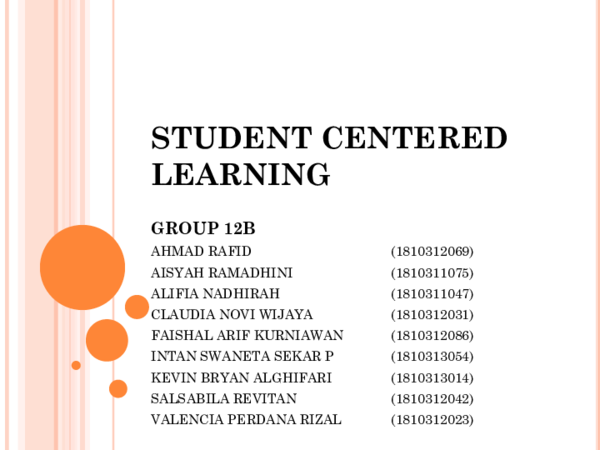 (PPT) STUDENT CENTERED LEARNING