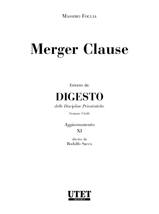 (PDF) Merger Clause