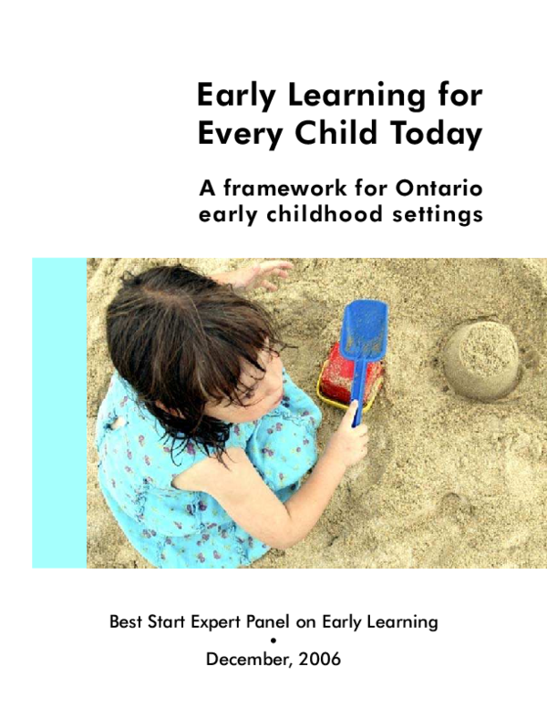 (PDF) Early Learning for Every Child Today A framework for Ontario ...