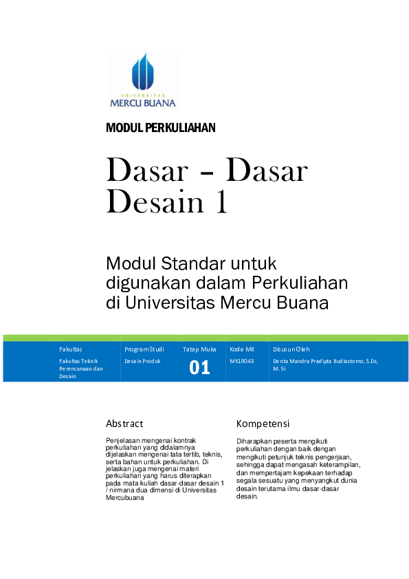 (DOC) Dasar – Dasar Desain 1 Dasar-dasar Desain 1 Pusat Bahan Ajar dan eLearning