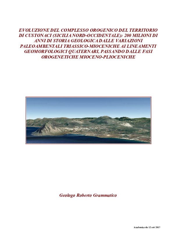 (PDF) Evoluzione del complesso orogenico del territorio di Custonaci ...