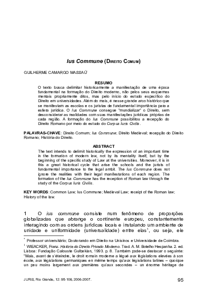(PDF) Ius Commune (DIREITO COMUM
