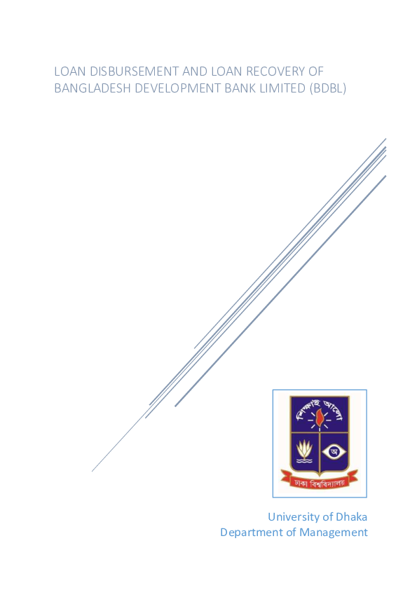 (PDF) LOAN DISBURSEMENT AND LOAN RECOVERY OF BANGLADESH DEVELOPMENT ...