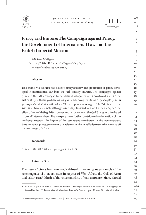 (PDF) Piracy and Empire: The Campaign against Piracy, the Development ...