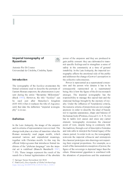 (PDF) (s.v.) Imperial Iconography of Byzantium, in C. Smith (eds ...
