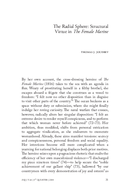 (PDF) "The Radial Sphere: Structural Virtue in The Female Marine," ESQ ...