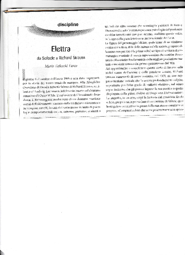 (PDF) Elettra da Sofocle a Richard Strauss