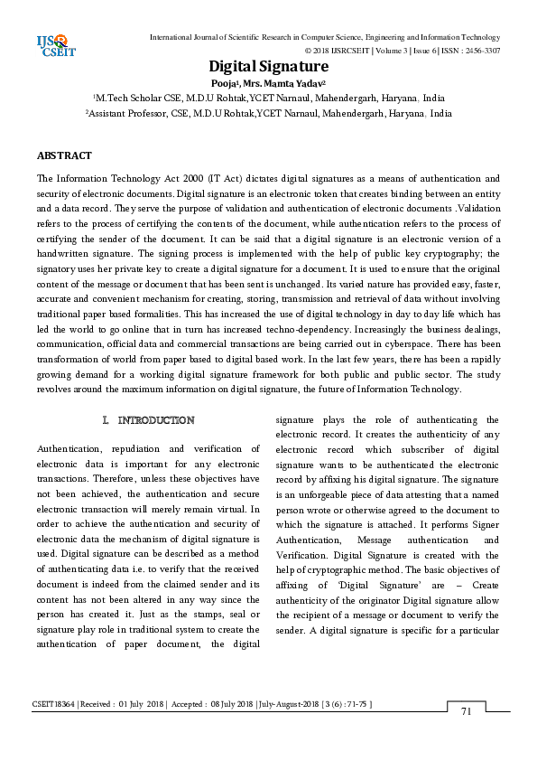 (PDF) Digital Signature