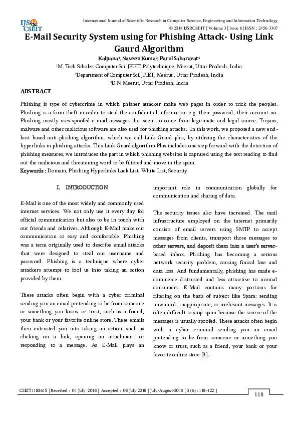 (PDF) E-Mail Security System using for Phishing Attack-Using Link Gaurd ...