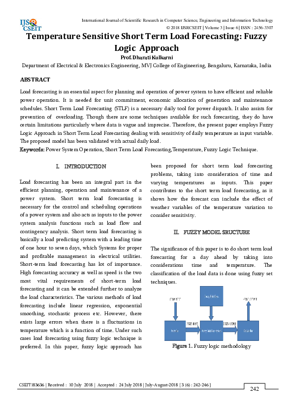 (PDF) Temperature Sensitive Short Term Load Forecasting: Fuzzy Logic Approach