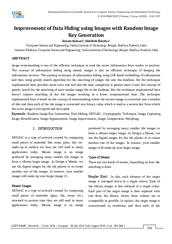 Pdf Improvement Of Data Hiding Using Images With Random Image Key