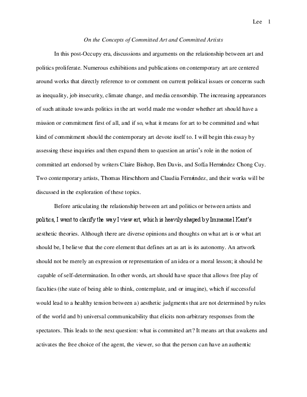 (PDF) On the Concepts of Committed Art and Committed Artists