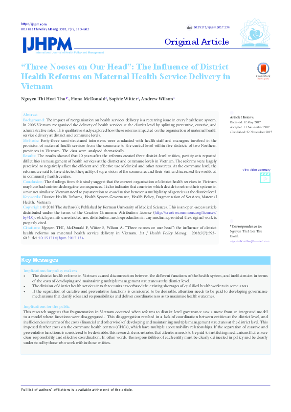 (PDF) “Three Nooses on Our Head”: The Influence of District Health ...