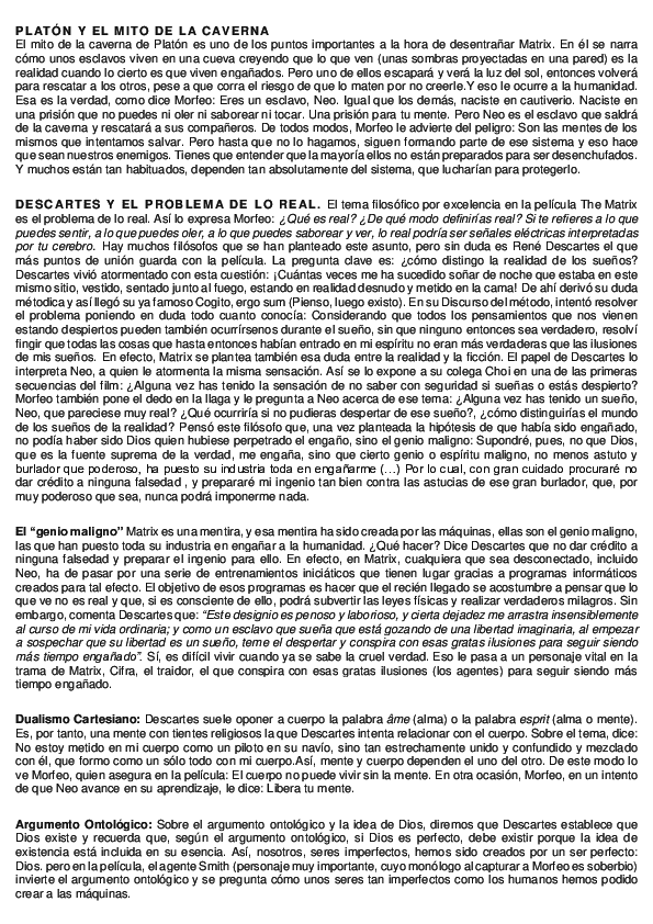 (DOC) PLATÓN Y EL MITO DE LA CAVERNA