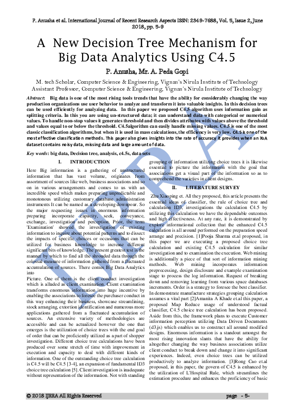 (PDF) A New Decision Tree Mechanism for Big Data Analytics Using C4.5 ...