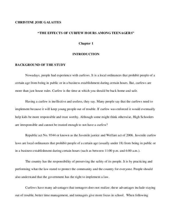 (DOC) INTRODUCTION BACKGROUND OF THE STUDY