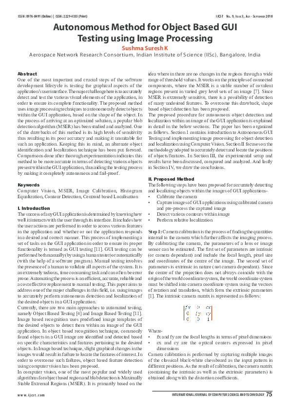 Pdf Autonomous Method For Object Based Gui Testing Using Image Processing
