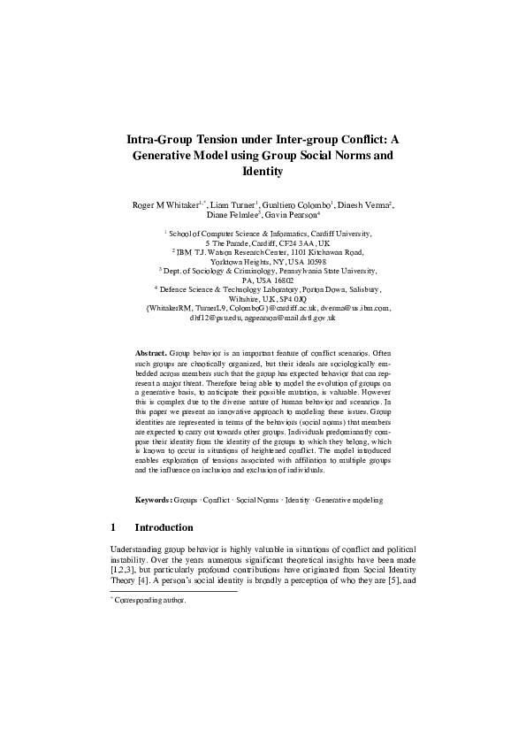 (PDF) Intra-group tension under inter-group conflict: a generative ...