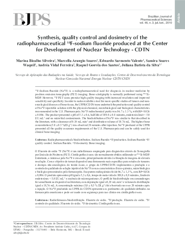 (PDF) Synthesis, quality control and dosimetry of the ...