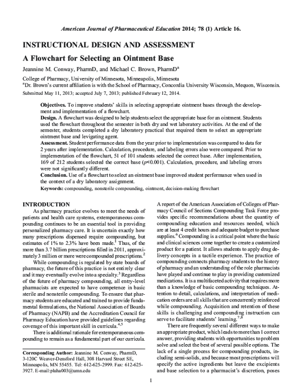 (PDF) A Flowchart for Selecting an Ointment Base