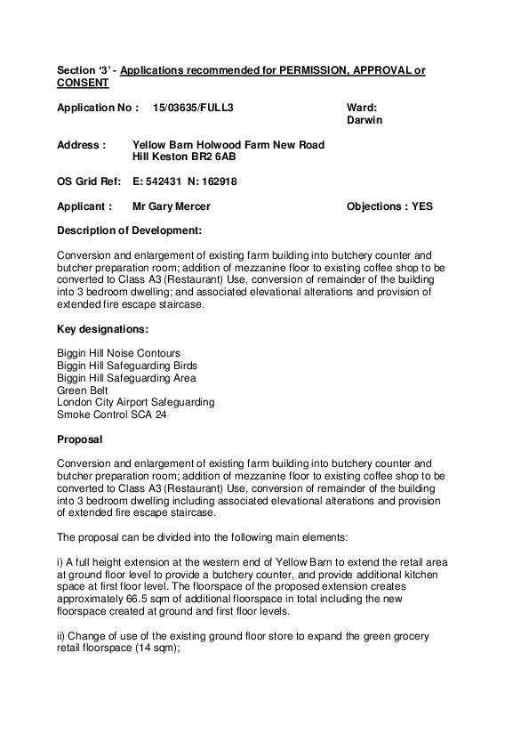 (PDF) Section '3' -Applications recommended for PERMISSION, APPROVAL or ...